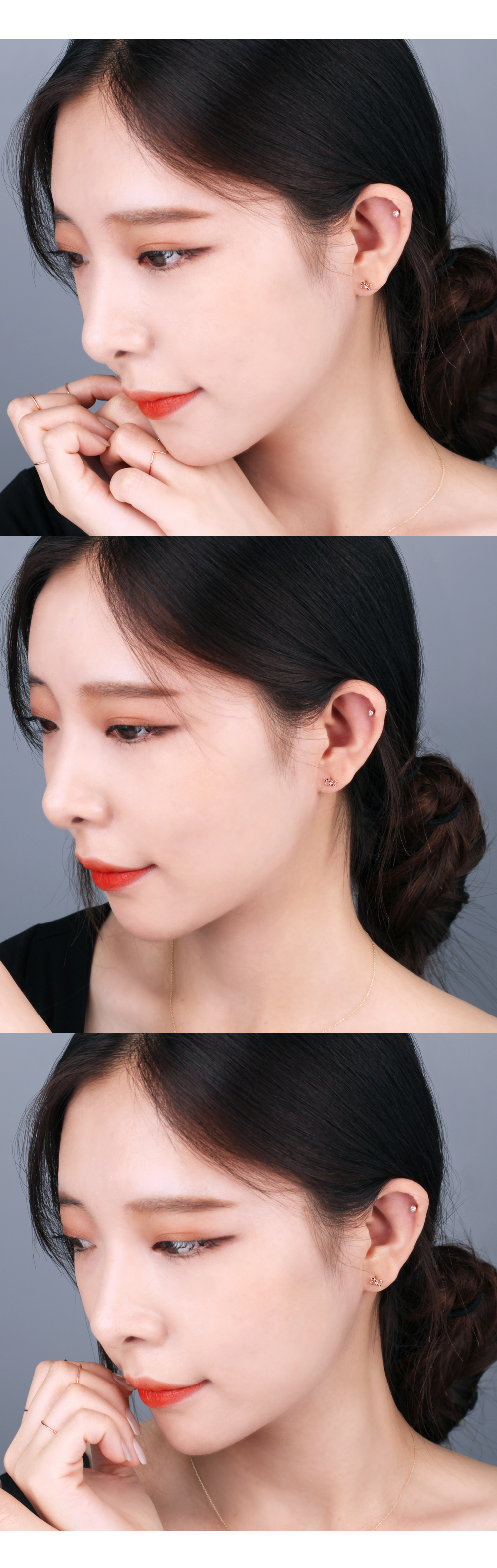 [14k 골드 미니 리본 귀걸이]